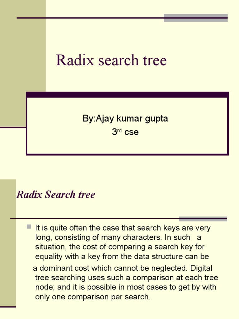 Radix Search Tree | PDF | Algorithms And Data Structures | Areas Of ...