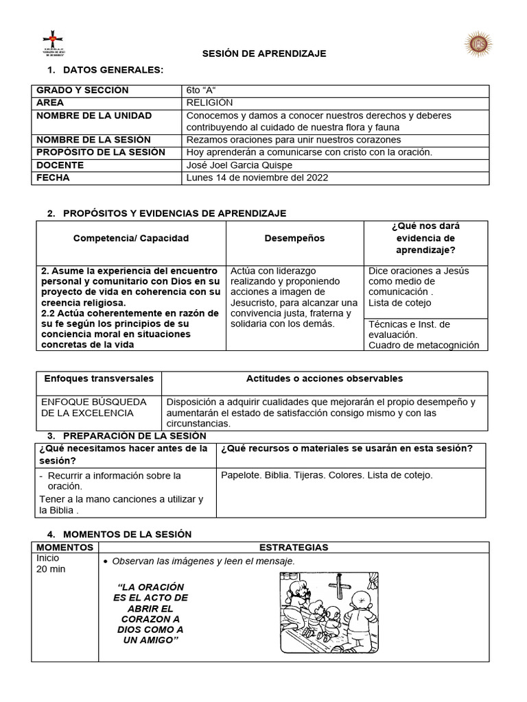 Sesión de Aprendizaje Semana 3 | PDF | Oración | Aprendizaje Sesión de Aprendizaje Semana 3 | PDF | Oración | Aprendizaje