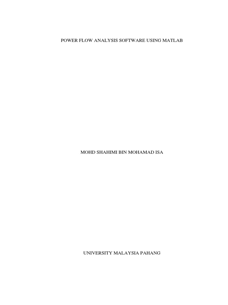 Power Flow Analysis Software Using Matlab Pdf Graphical User