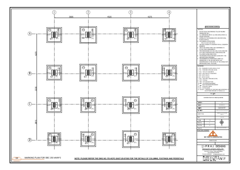 4.MARKING LAYOUT FOR SBC 250 - CI - East - ZII | PDF | Civil Engineering | Structural Engineering