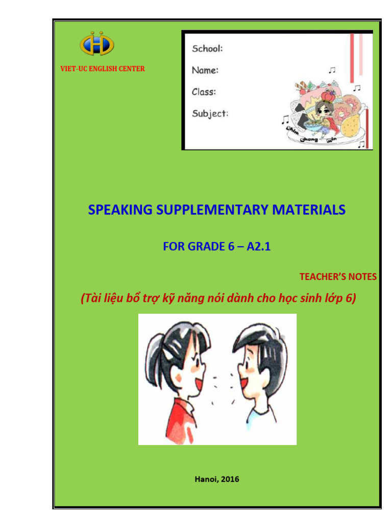 G6 Teacher's Note Speaking 2016 2017 | PDF | Vocabulary | Subject (Grammar)