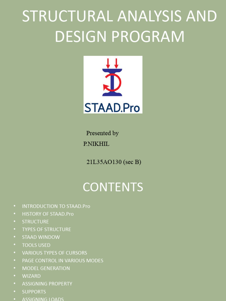 Staad-Pro-Ppt Internship | PDF | Computing | Structural Engineering