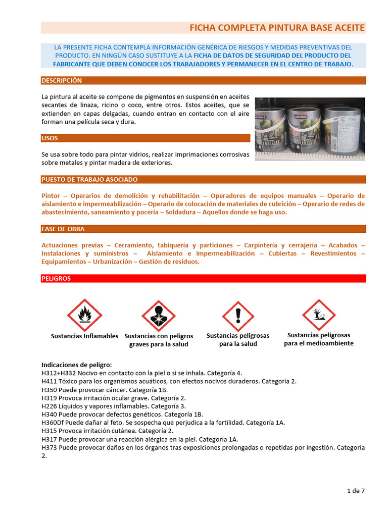 Ficha 20 Completa 20 Pintura 20 Base 20 Aceite | PDF