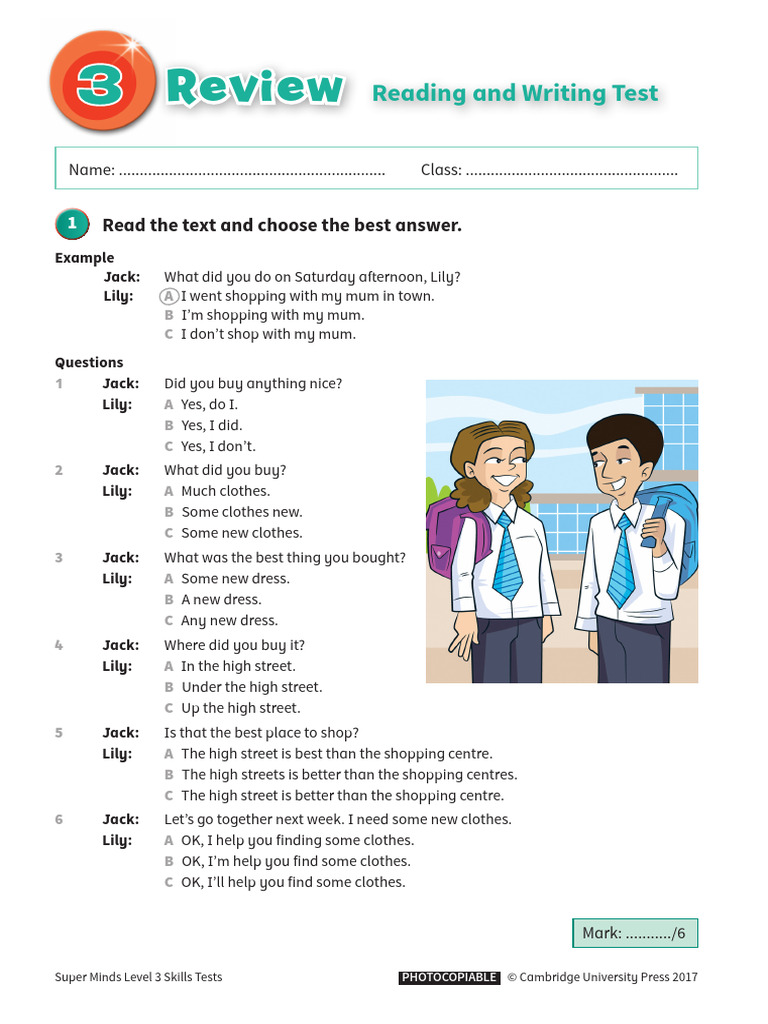 Level 3_Review Reading & Writing_units 4,5,6 | PDF