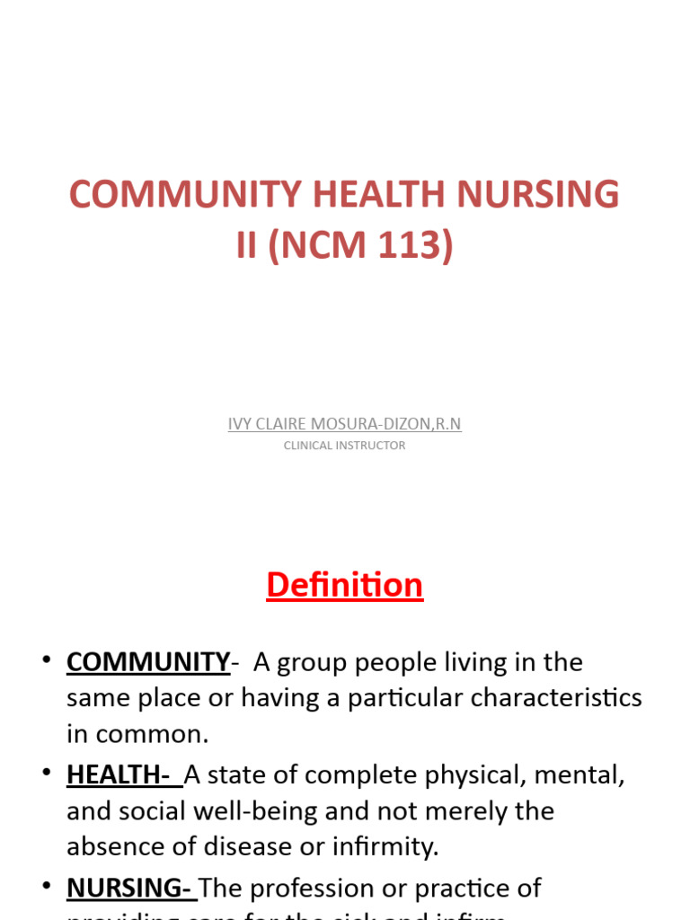 COMMUNITY-HEALTH-NURSING-II | PDF | Nursing | Health Care