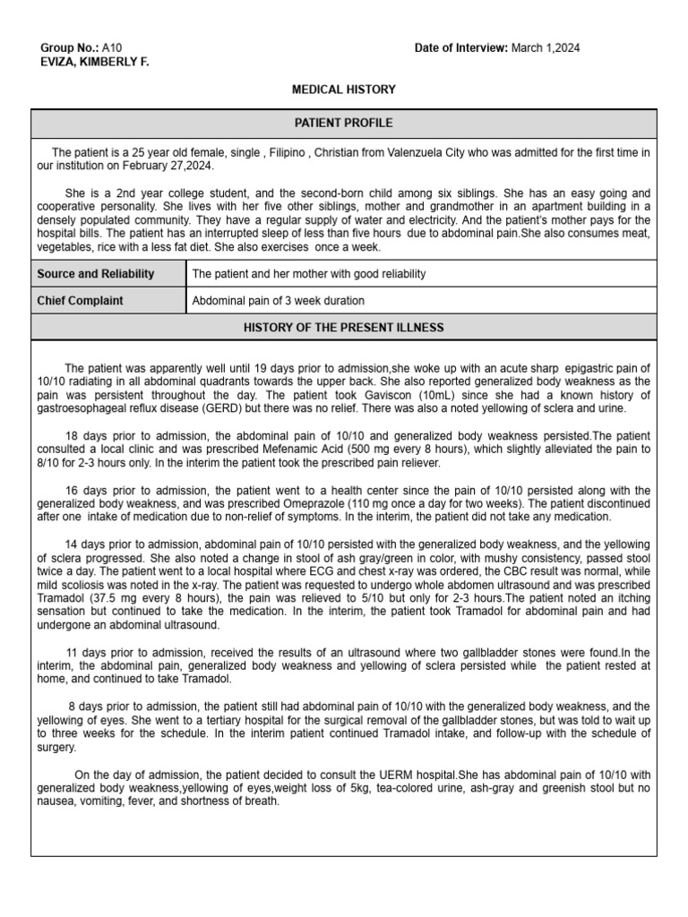 (A10) EVIZA, Kimberly - Case 3 | PDF | Symptoms And Signs | Clinical ...