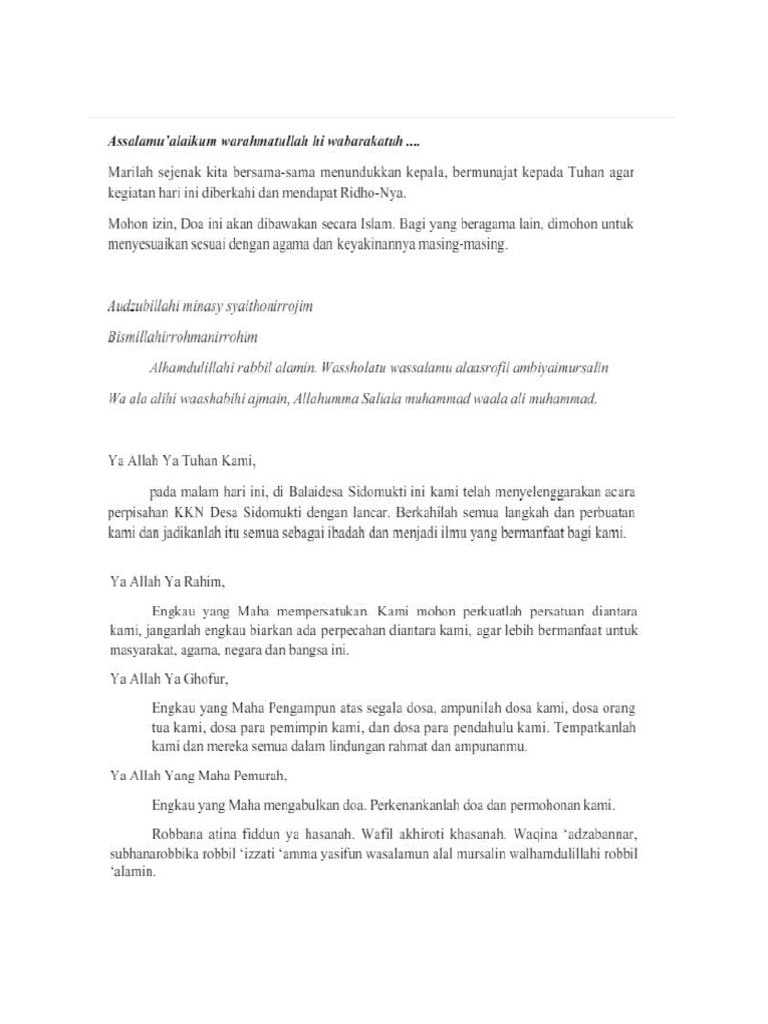 Doa Penutup KKN | PDF