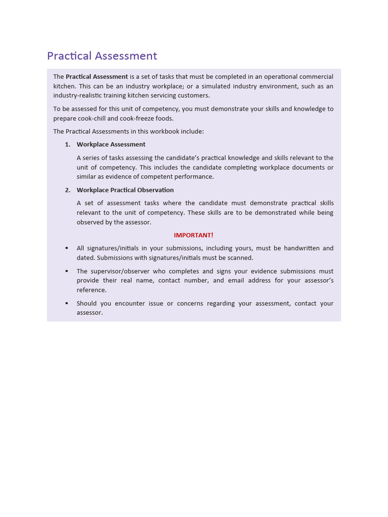 Sithccc032 Assessment Practical | PDF | Cooking | Food Safety