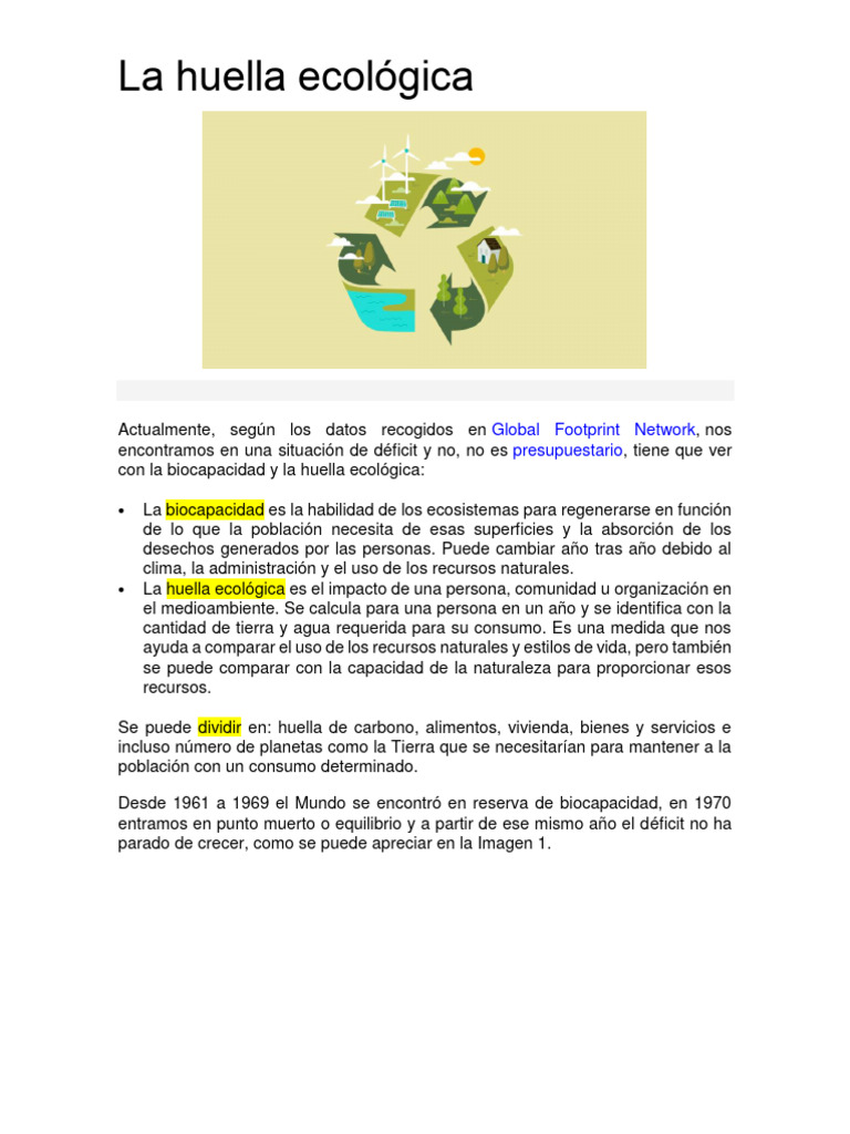 Sabes Lo Que Son La Biocapacidad y La Huella Ecológica | PDF | Entorno ...