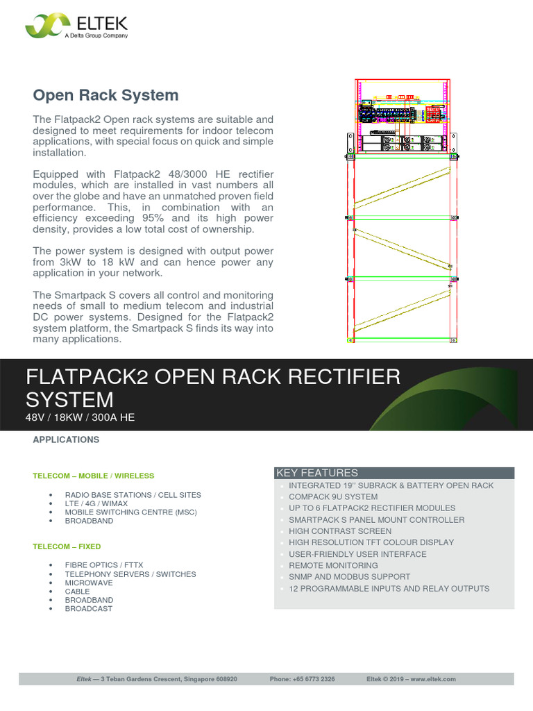 Flatpack2 Open Rack 48V 18KW System | PDF | Telecommunications | Rectifier