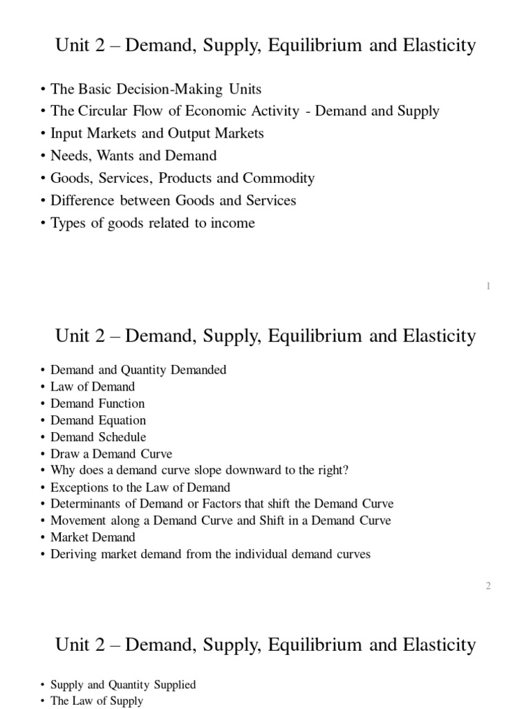 Demand, Supply, Equilibrium and Elasticity | PDF | Demand | Supply ...