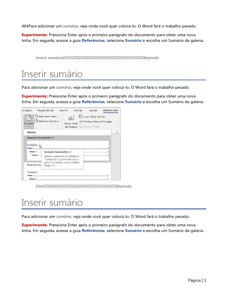 Inserir Sumário | PDF