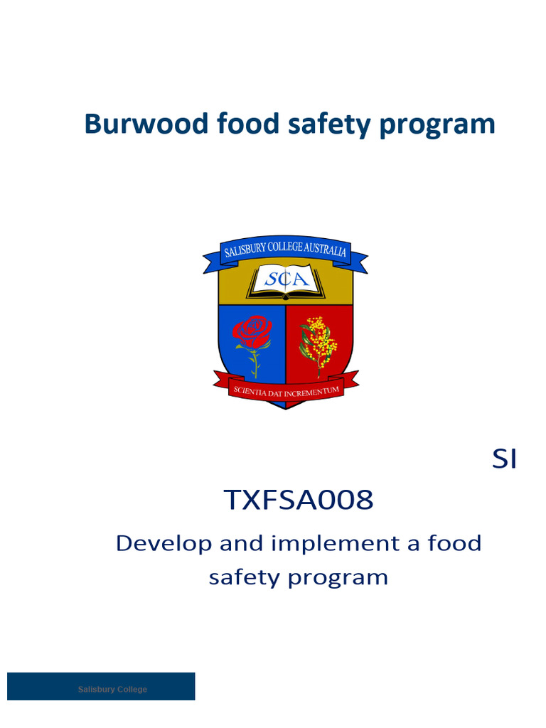 SITXFSA008 Student Assessment Task 2 Burwood Food Safety Program | PDF ...