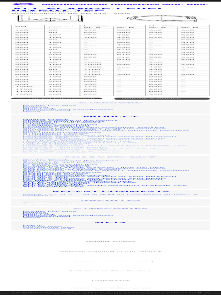 All Flange Level Invert Tee Southernhem Industries SDN BHD | PDF | Home ...