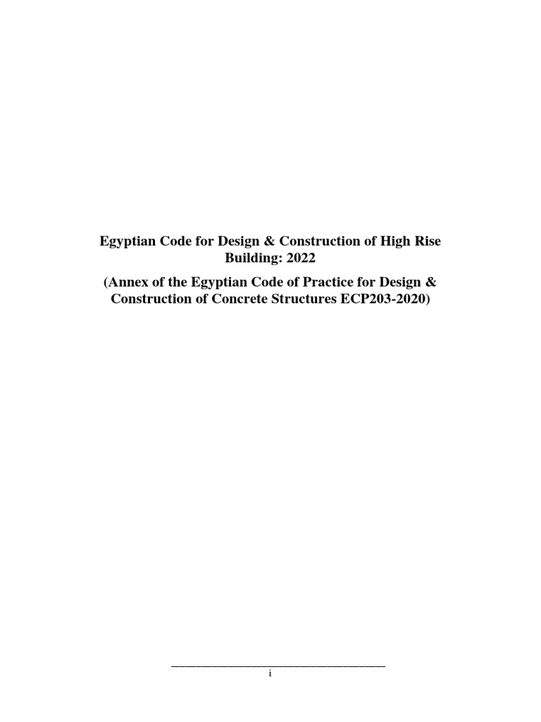 Egyptian Code For Tall Buildings | PDF | Concrete | Beam (Structure)