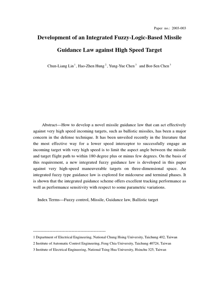 Development - of - An - Integrated - Fuzzy - Logic Ballistic | PDF | Ballistic Missile ...