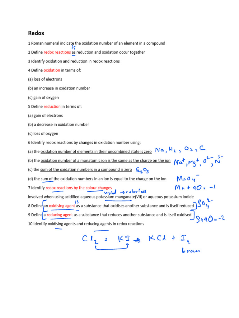 Revision of DEC Test | PDF | Redox | Chemical Reactions
