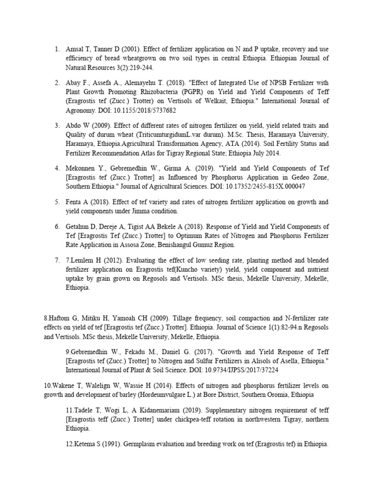 Hayelom Refderance | PDF | Fertilizer | Natural Materials