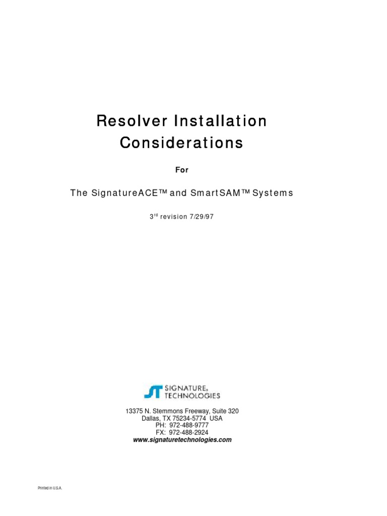 Resolver Installation Guide | PDF | Belt (Mechanical) | Gear