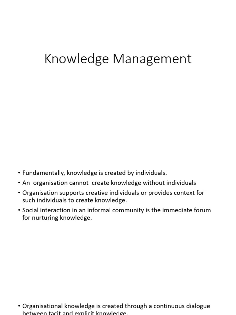 Knowledge Management | PDF
