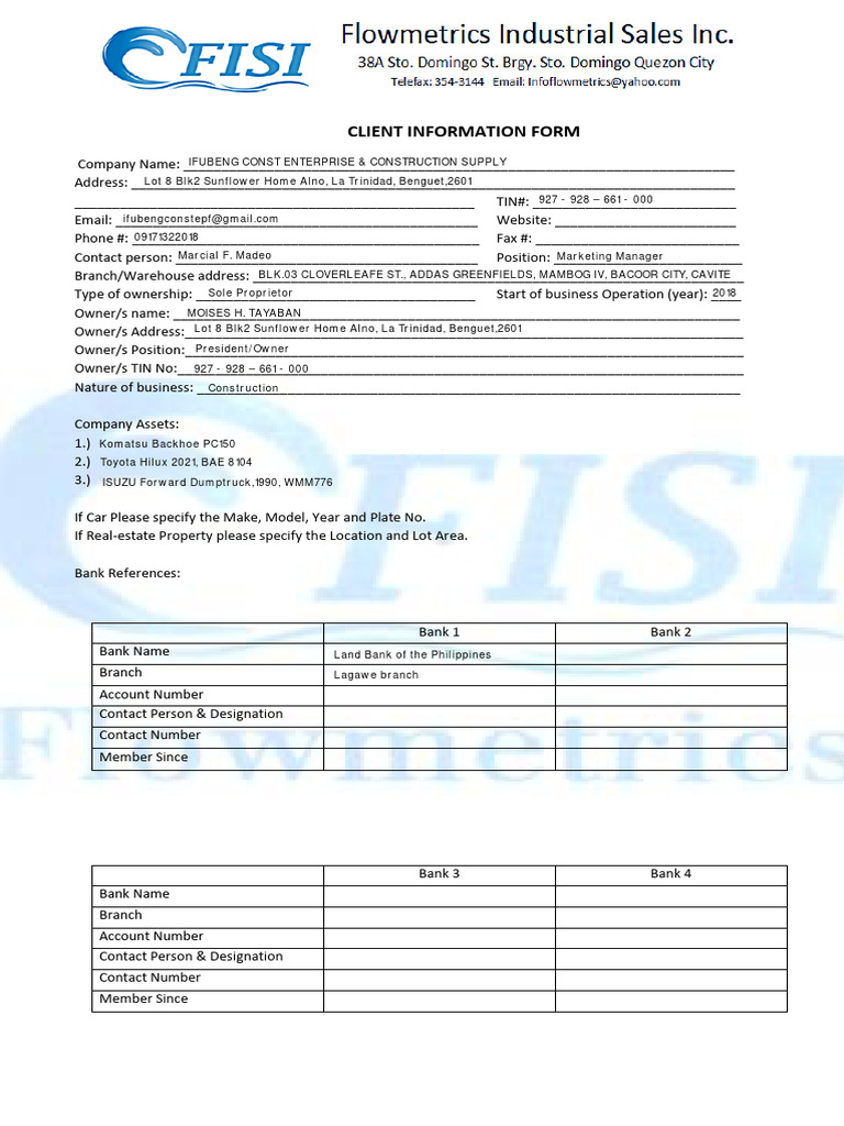 Cif Form | Download Free PDF | Business