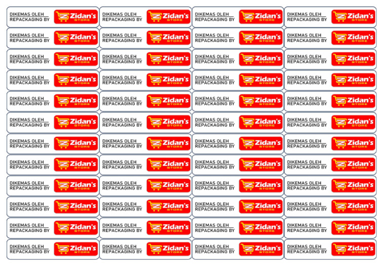Label Toko Zidans Store | PDF