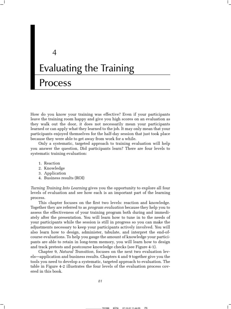 Evaluating The Training Process | PDF | Evaluation | Likert Scale