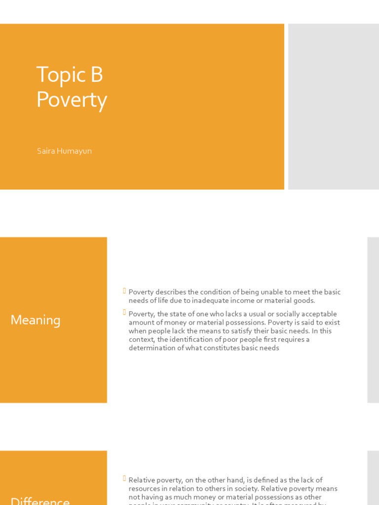 Topic B Poverty | PDF | Cost Of Living | Poverty Threshold