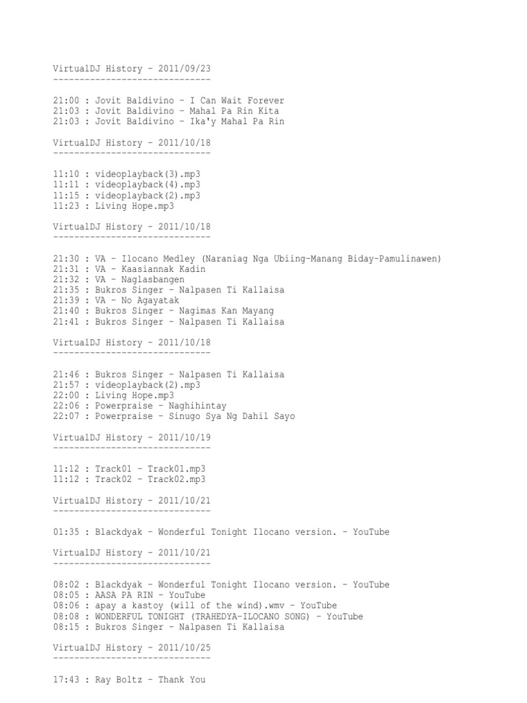Track List | PDF