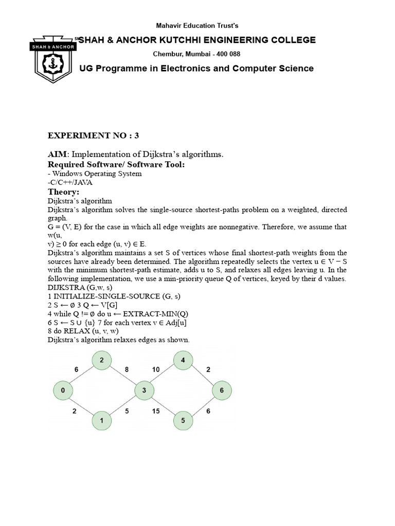 Exp 3 AA | PDF | Vertex (Graph Theory) | Computer Science