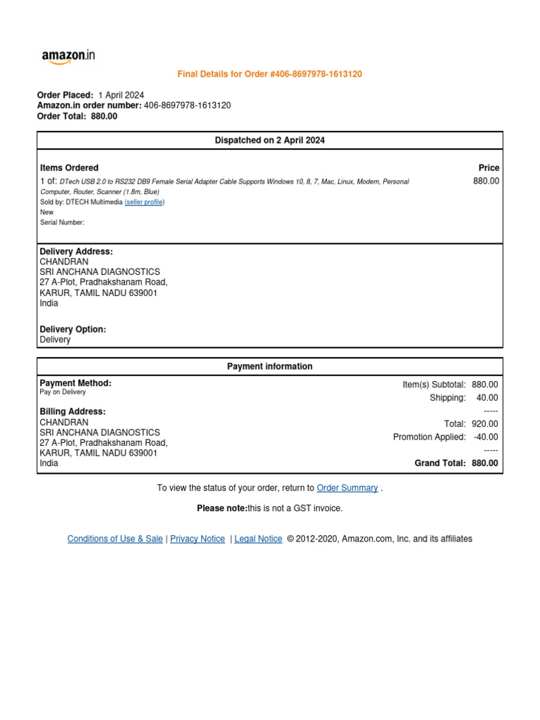 Order Document | PDF