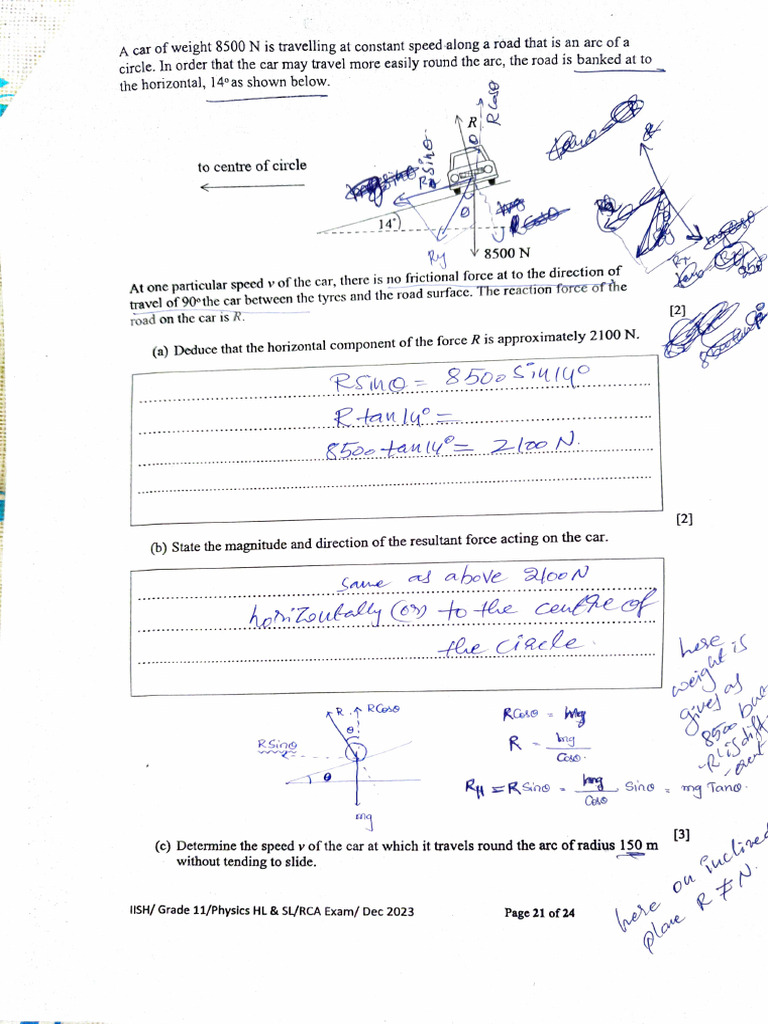 Answer Inclined Plane | PDF | Applied And Interdisciplinary Physics ...