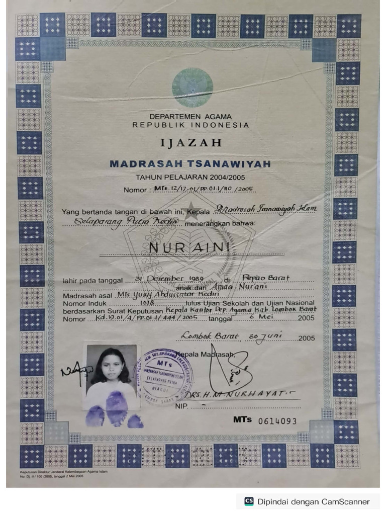 Ijazah Mts Nuraini | PDF