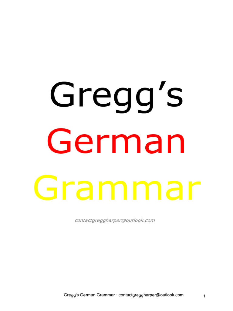 Gregg's German Grammar | PDF