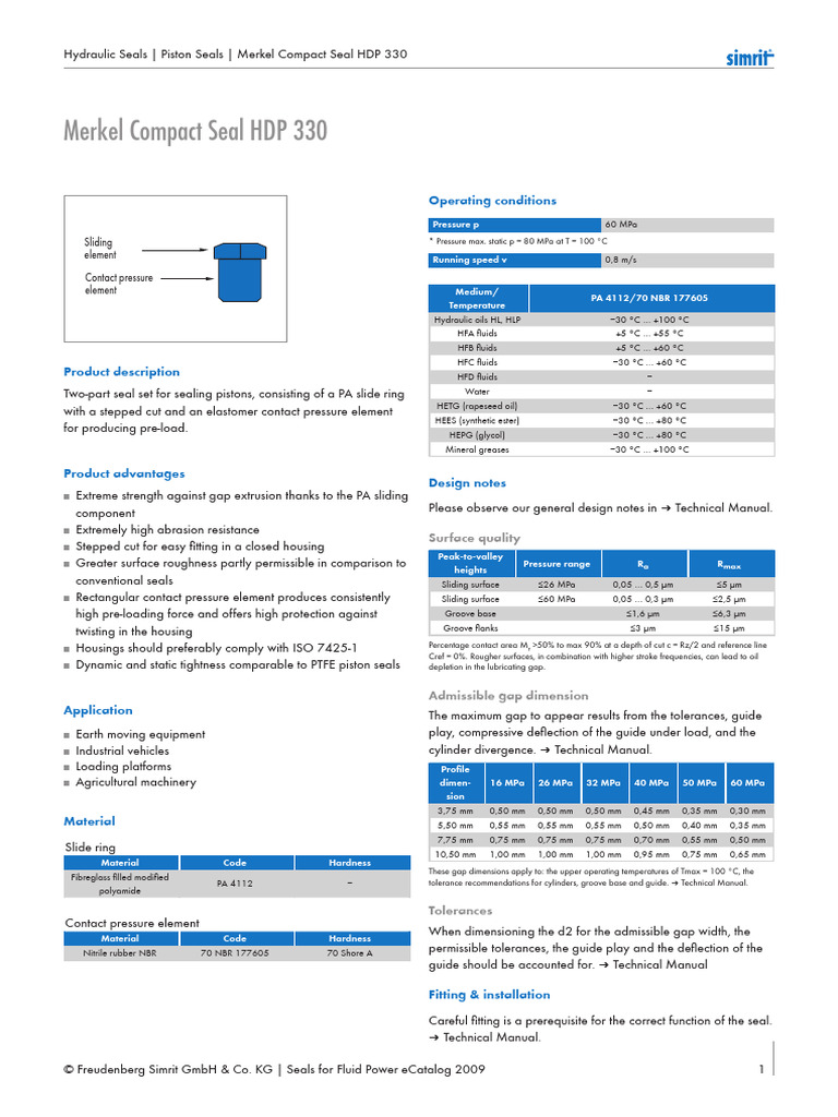 HDP 330 | PDF | Engineering Tolerance | Pressure