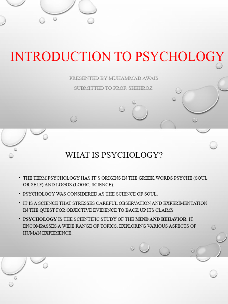 Introduction To Psychology | PDF | Psychology | Cognition
