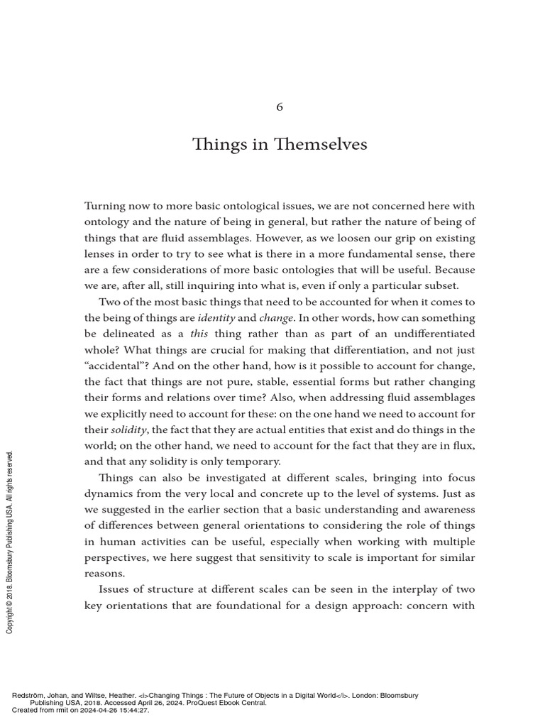 Changing Things The Future of Objects in A Digital... - (6 Things in ...