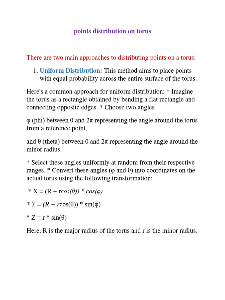 points distribution on torus | PDF | Angle | Geometry
