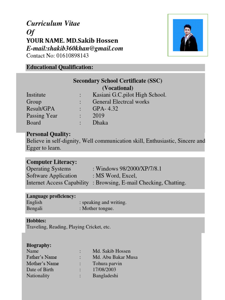 CV Sakib 2 | PDF