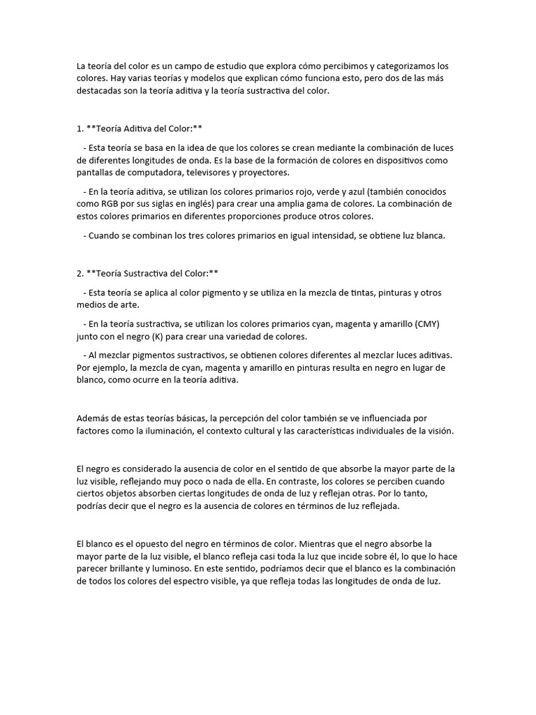 La Teoría Del Color Es Un Campo de Estudio Que Explora Cómo Percibimos ...