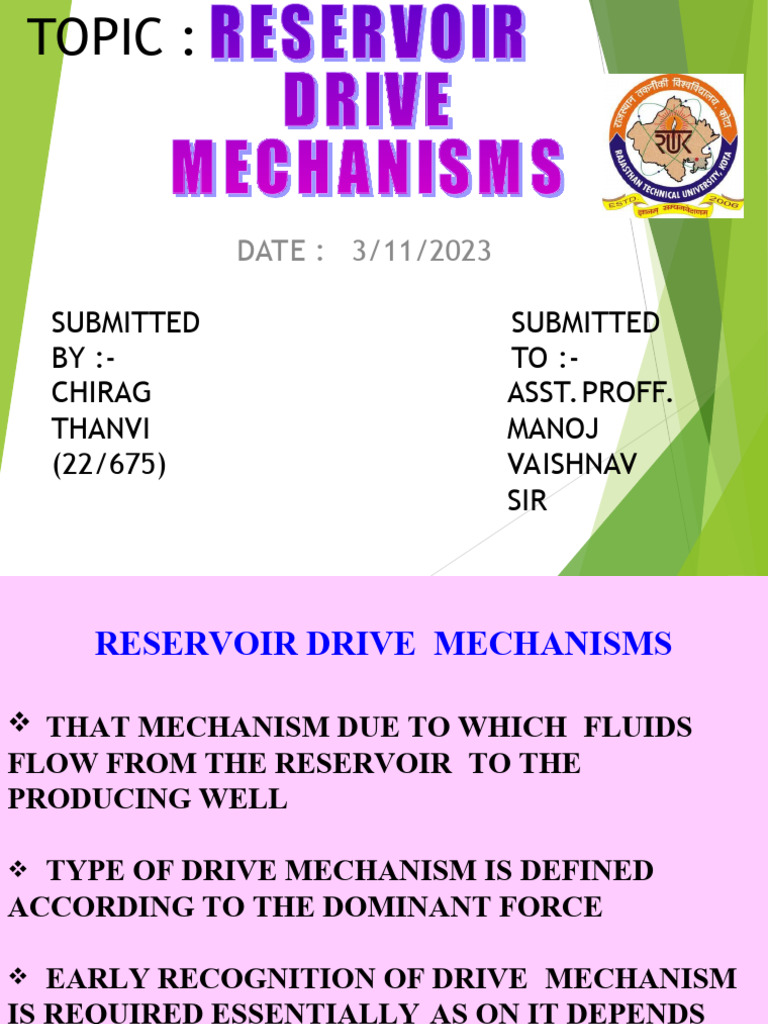 On Reservoir Drive Mechanism | PDF | Petroleum Reservoir | Gases