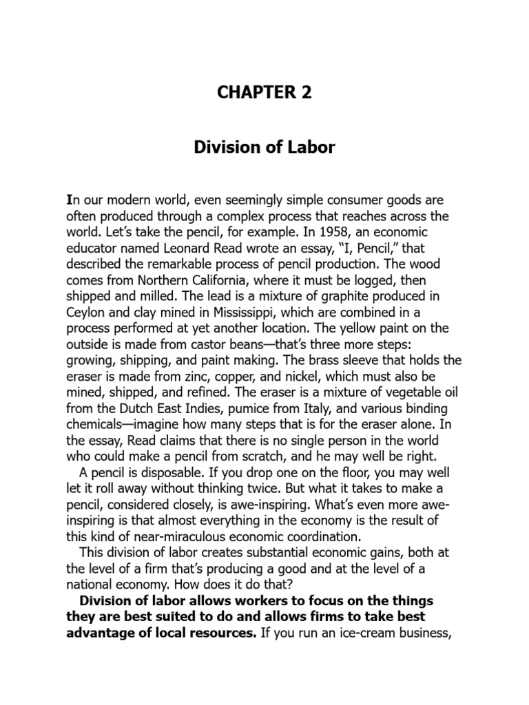 Chapter2 Division of Labor | PDF | Labour Economics | Market (Economics)