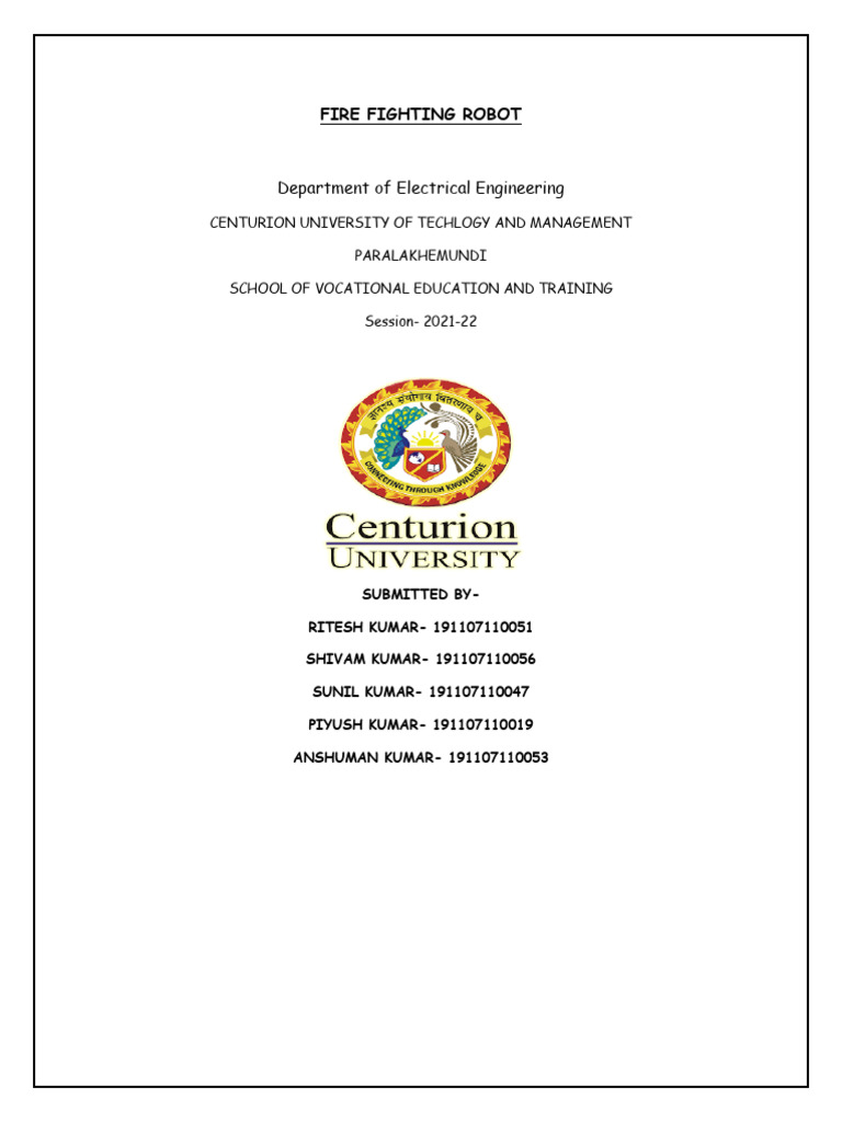 Fire Fighting Robot Project Overview | PDF | Firefighter | Fires