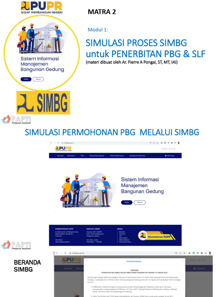 Modul1 - Simulasi Proses PBG Dan SLF Melalui SIMBG | PDF