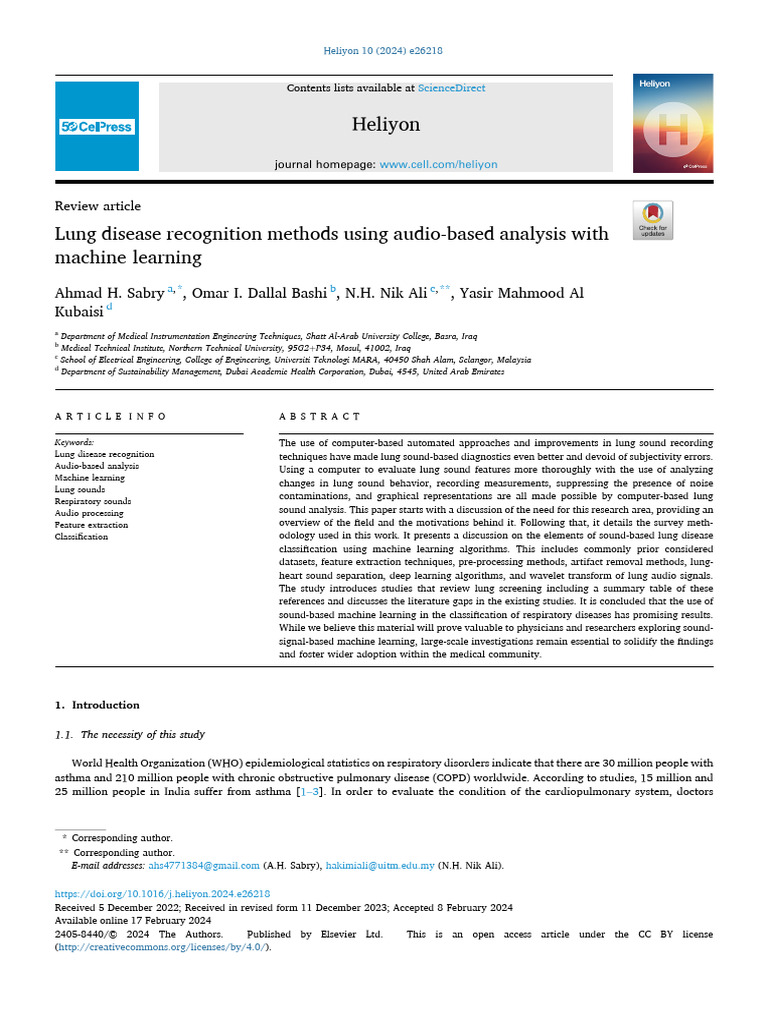 Lung disease recognition | PDF | Deep Learning | Machine Learning