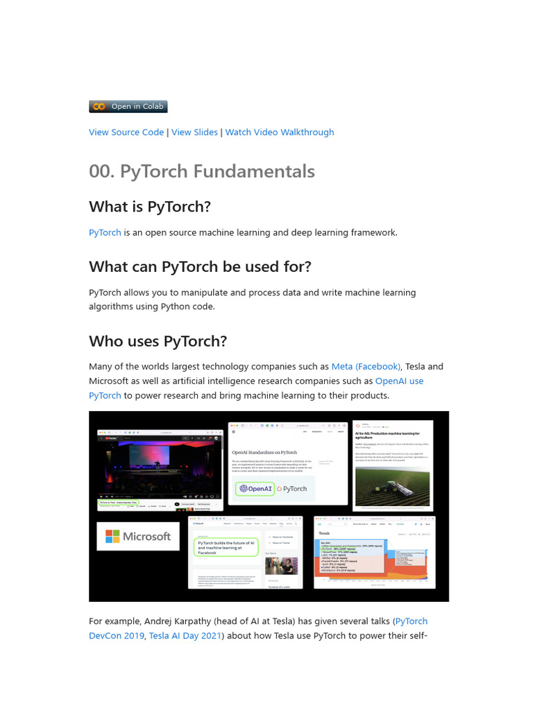 PyTorch Fundamentals - Zero To Mastery Learn PyTorch For Deep Learning | PDF | Accuracy And ...