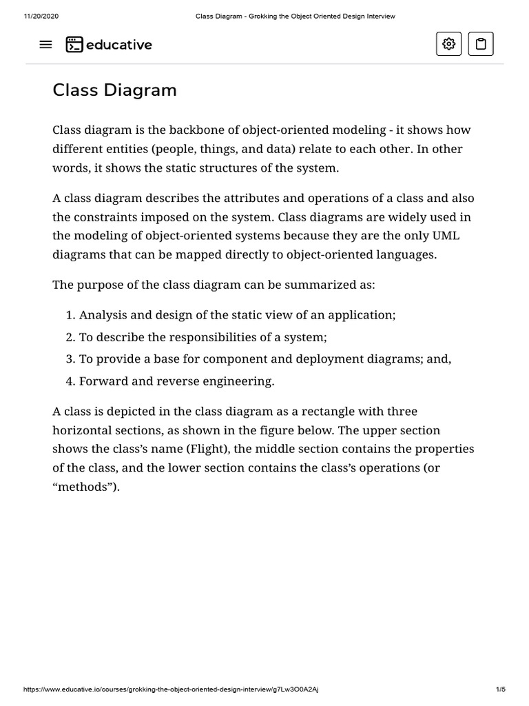 5 Class Diagram - Grokking The Object Oriented Design Interview | PDF ...
