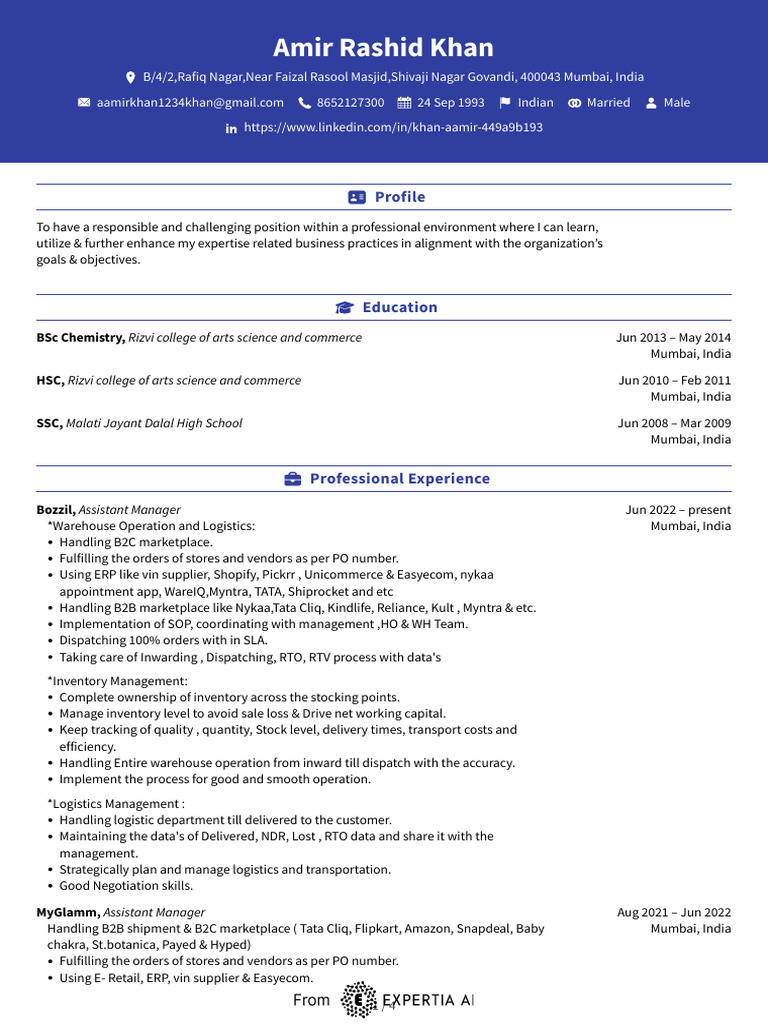 Amir Rashid Khan | PDF | Warehouse | Logistics