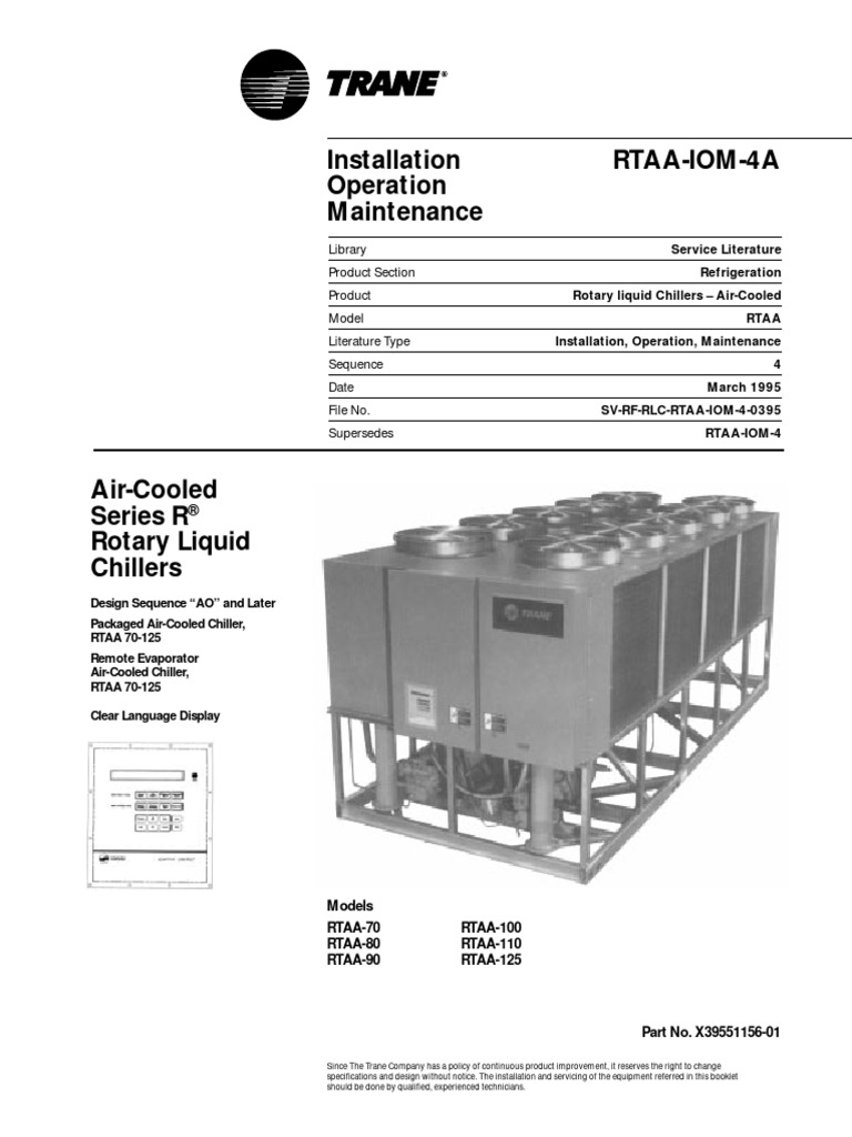 Rtaa-Iom-4a Iom 70-125 | PDF | Chlorofluorocarbon | Power Supply