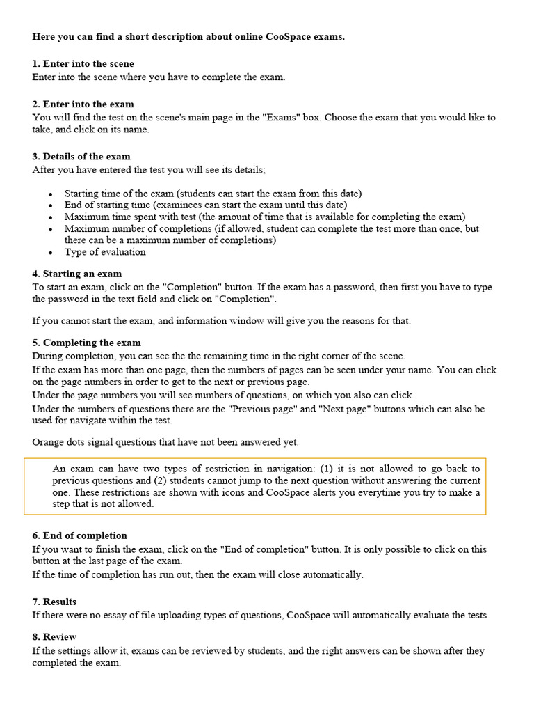 CooSpace Exam Guide for Students | PDF | Software | Computing